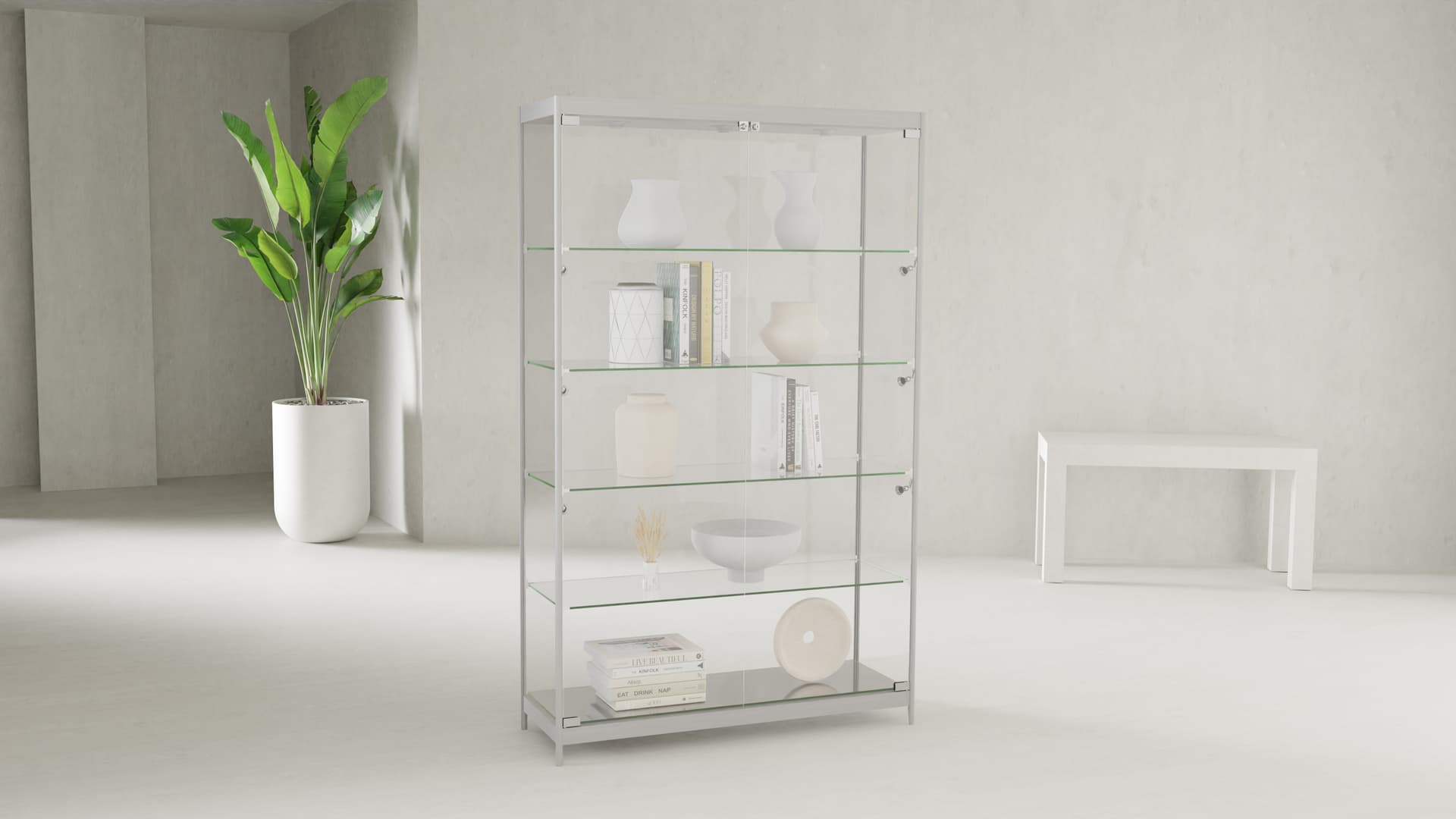 Wide LED Display Case | Anodized Aluminum Frame | Displays2Go