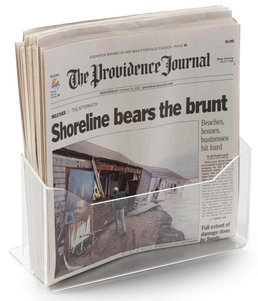 Lucite Newspaper Display | Clear Countertop Tabloid Holder | Displays2Go
