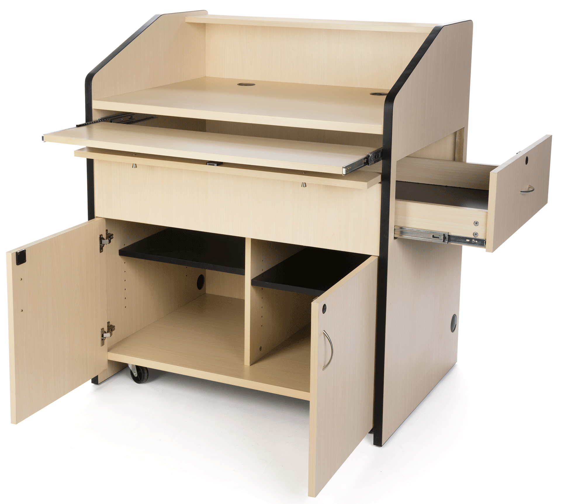 Maple Finished Lecterns - Contemporary Display | Displays2Go