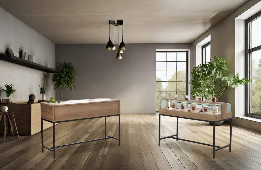 Glass Top Retail Console Table | Black Steel Base | Displays2Go