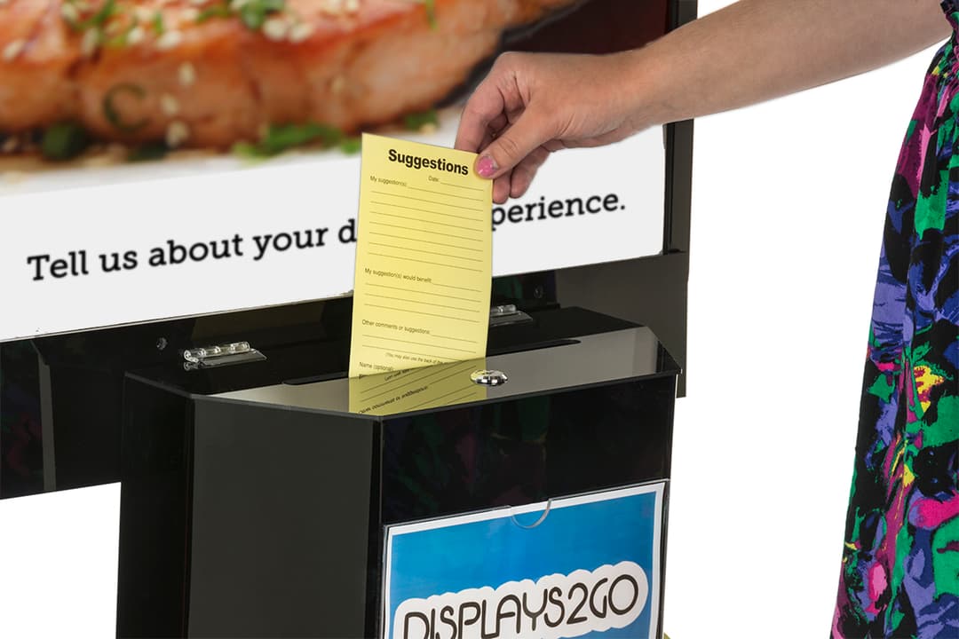 Black Sign Stand with Sweepstakes Box | Steel Frame | Displays2Go