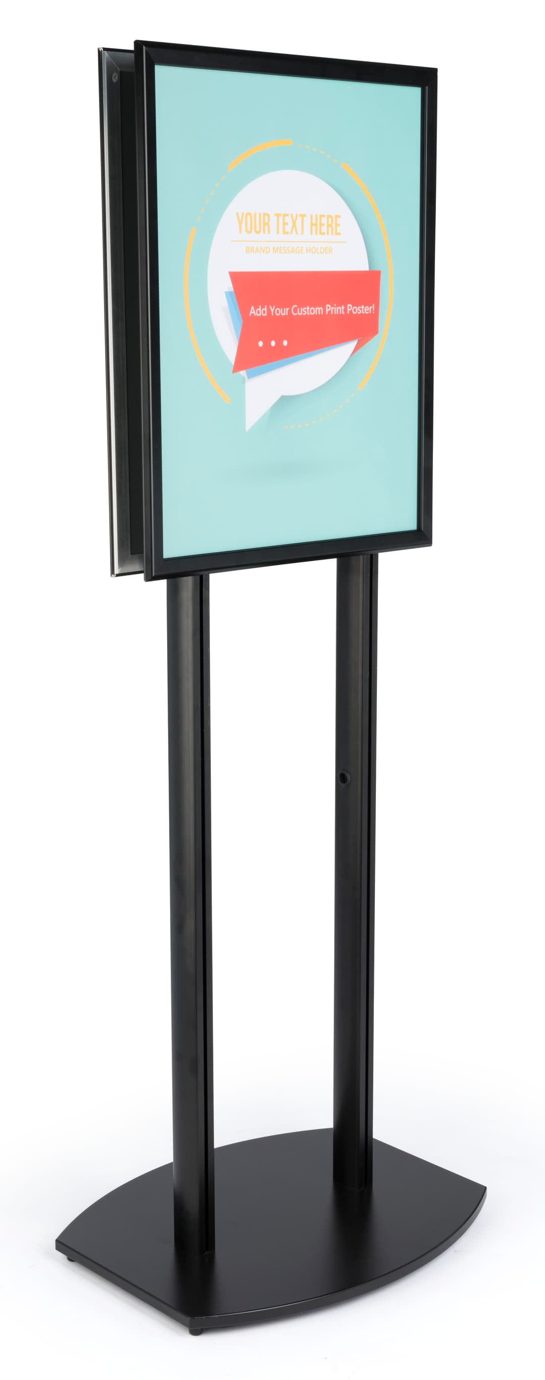 22x28 Twin Pole Sign Stand | Black Aluminum Frame | Displays2Go