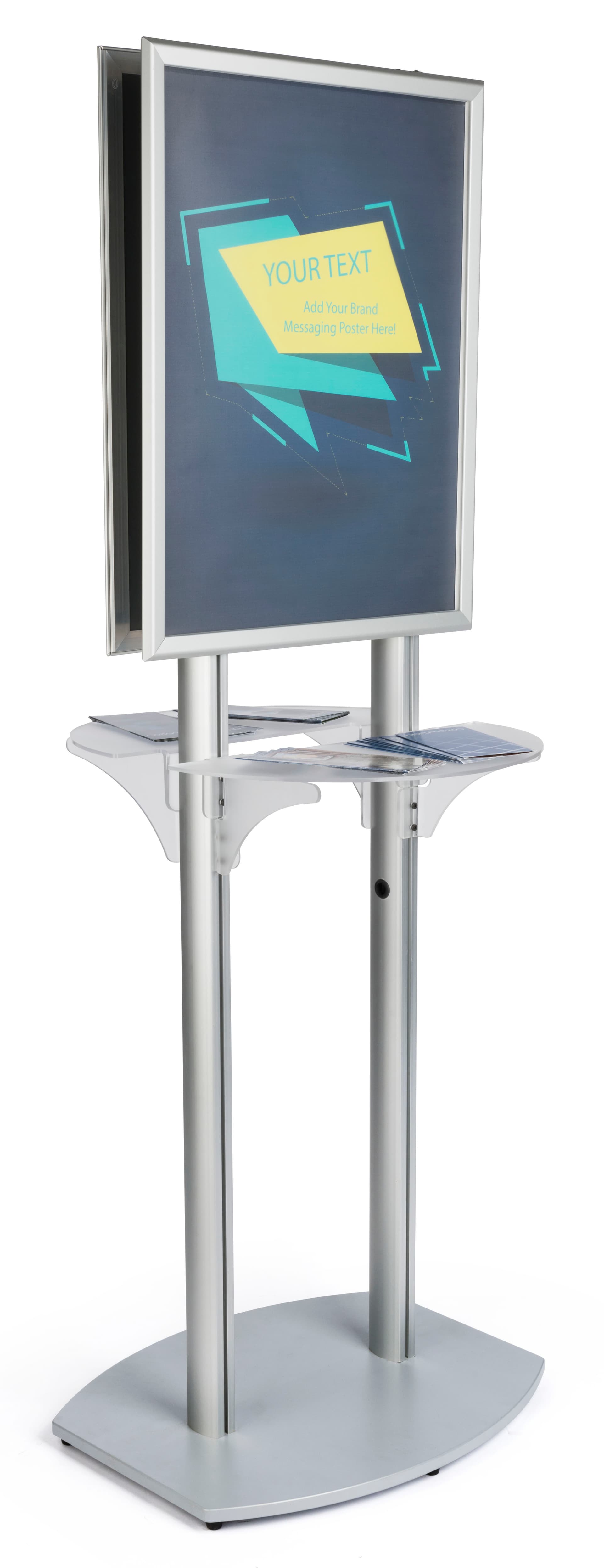 22x28 Twin Pedestal Poster Display | Acrylic Shelf | Displays2Go