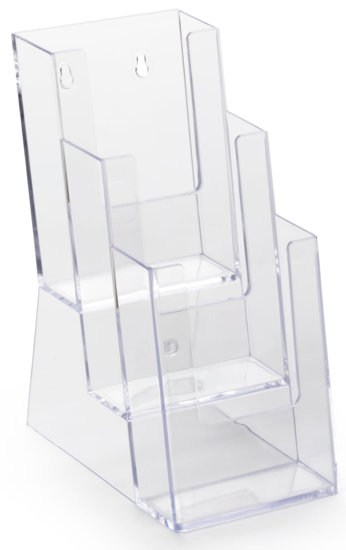 3-Tiered Molded Plastic Brochure Racks | Stepped Design | Displays2Go