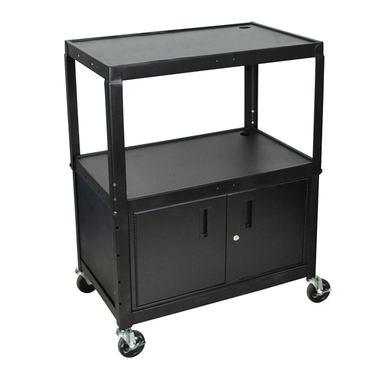 Multi Media Cart w/ Double-Door Cabinet that Locks | Displays2Go