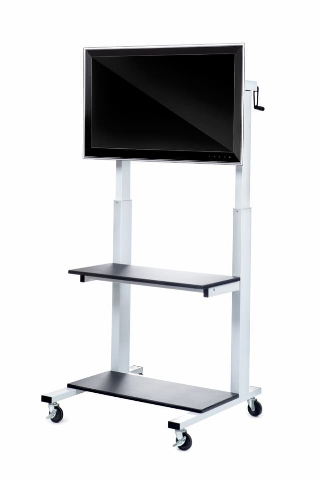 Crank Adjustable TV Cart | Tilting Bracket for 30”-80” Screens ...