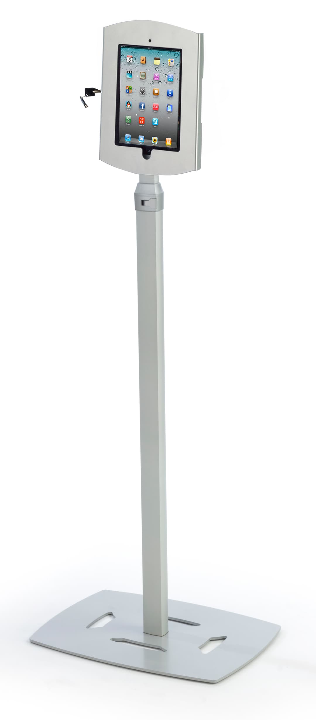 Silver Universal Floor Stand | Tilting & Rotating | Displays2Go