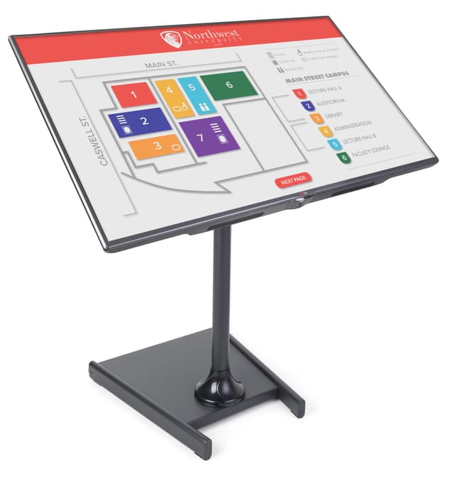 Digital Lobby Kiosk Stand - Weighted Base & Black Stand | Displays2Go