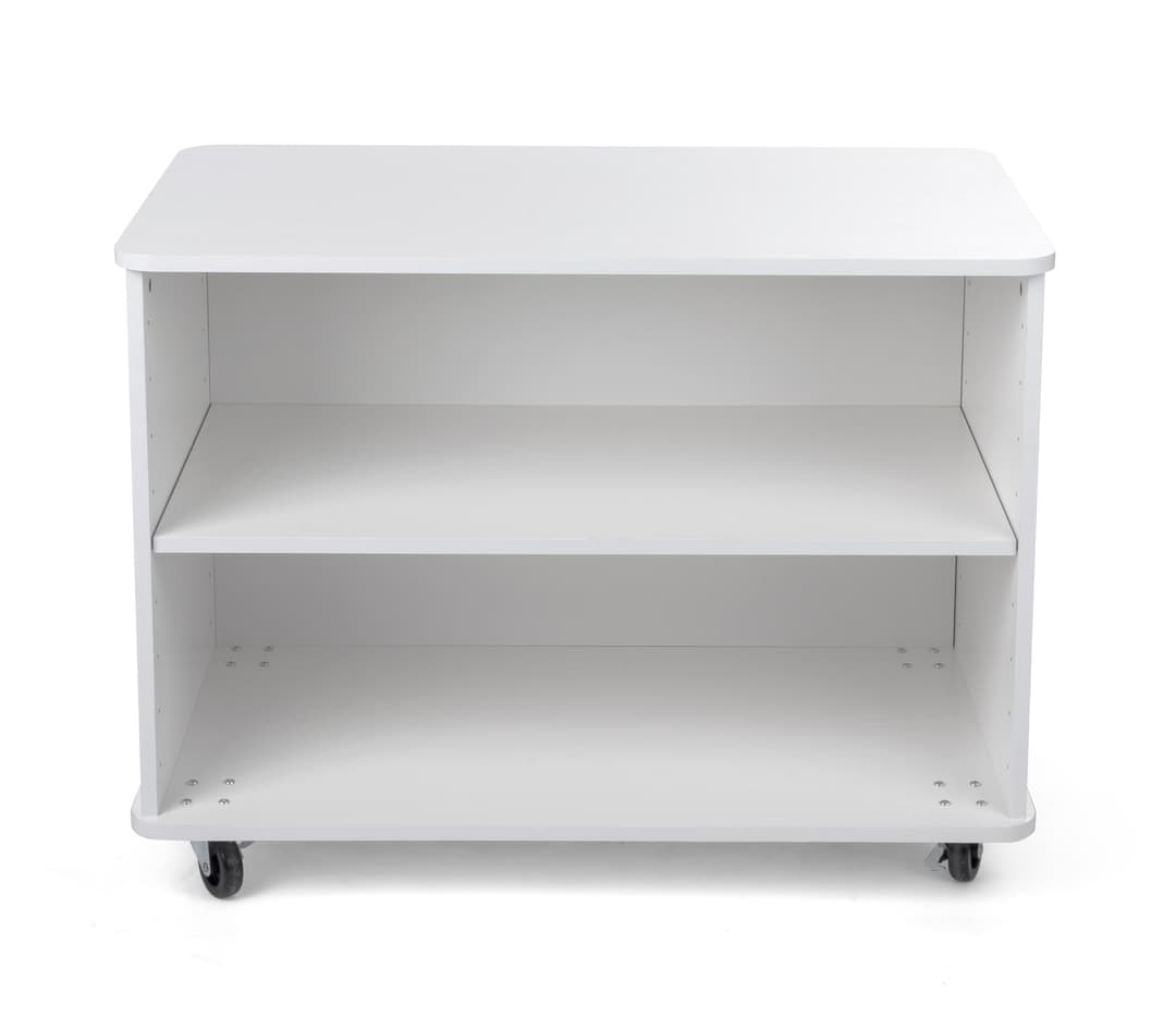 Nesting White Wood Display Shelves | 9 Adjustable Height Settings ...