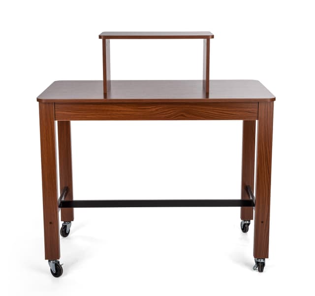 Tiered Retail Nesting Table with Wheels | Brown Melamine Finish ...