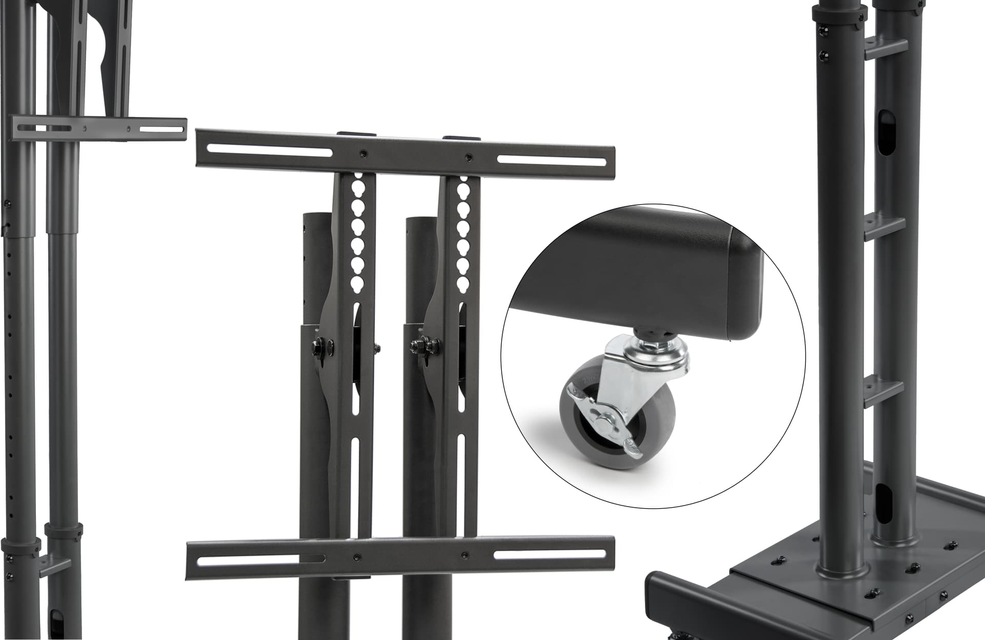 TV Stand with Locking Cabinet | Holds (1) 32” to 65” Screen | Displays2Go
