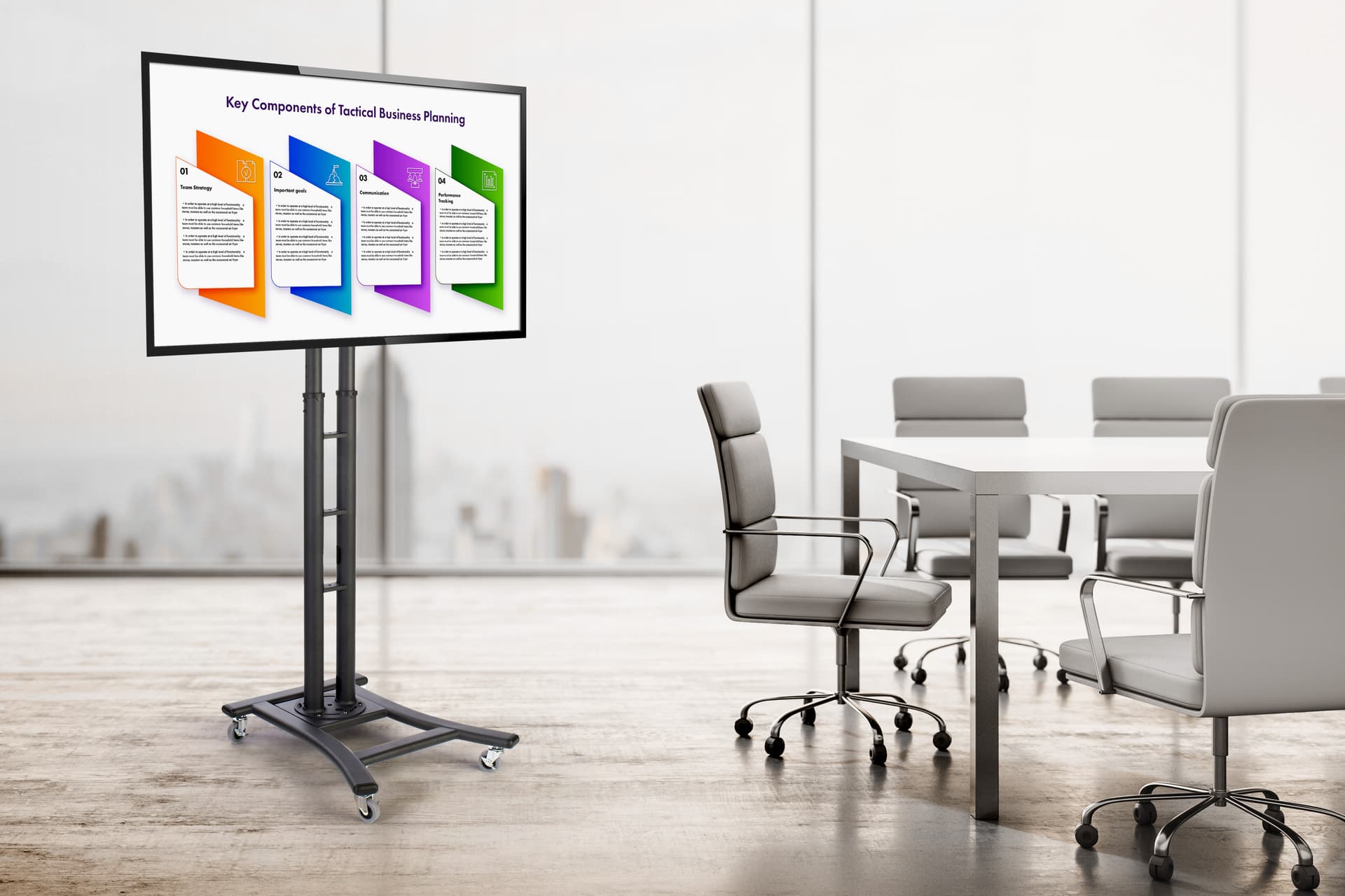 LED TV Stand for Floor | Height-Adjustable Display with Wheels ...