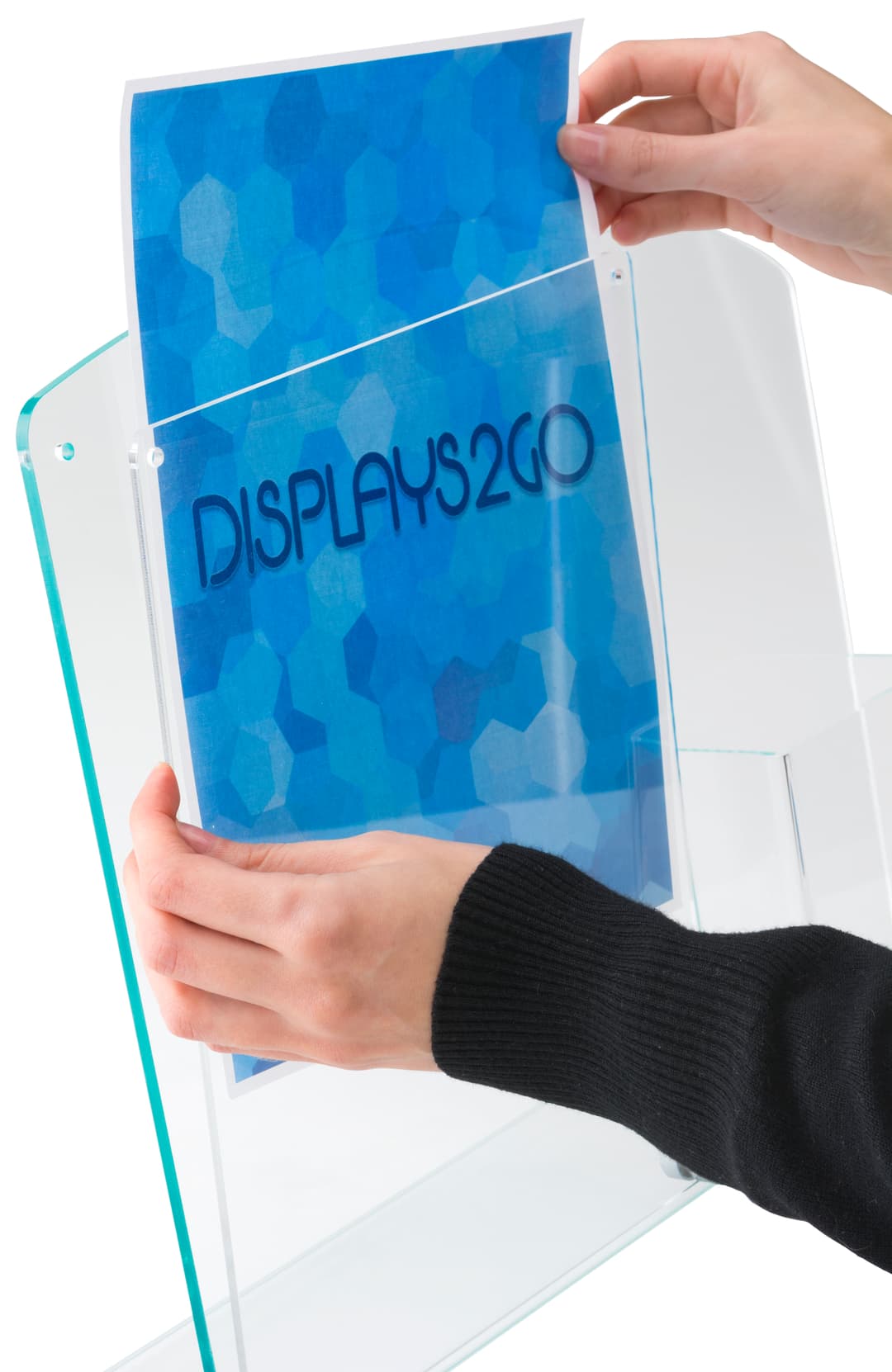 Brochure Displays with Sign Frame & Decorative Screw Caps | Displays2Go