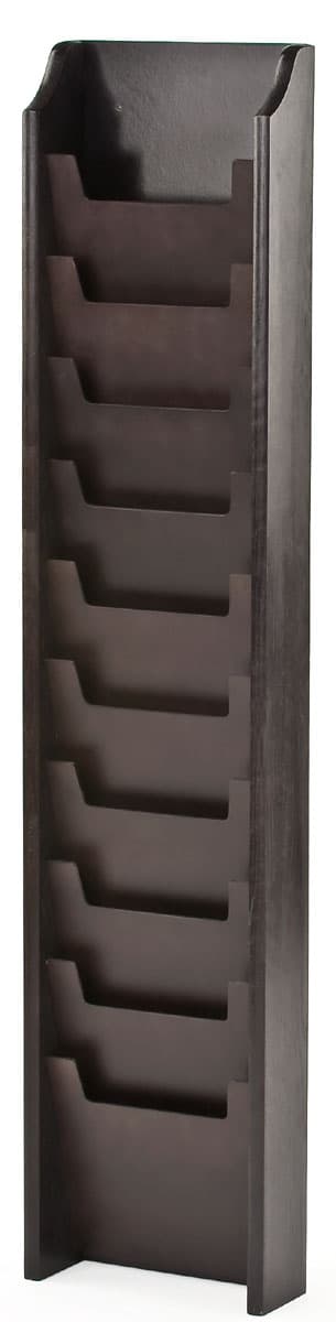 Cascading Pocket Magazine Holder Made with a Solid Oak Frame | Displays2Go