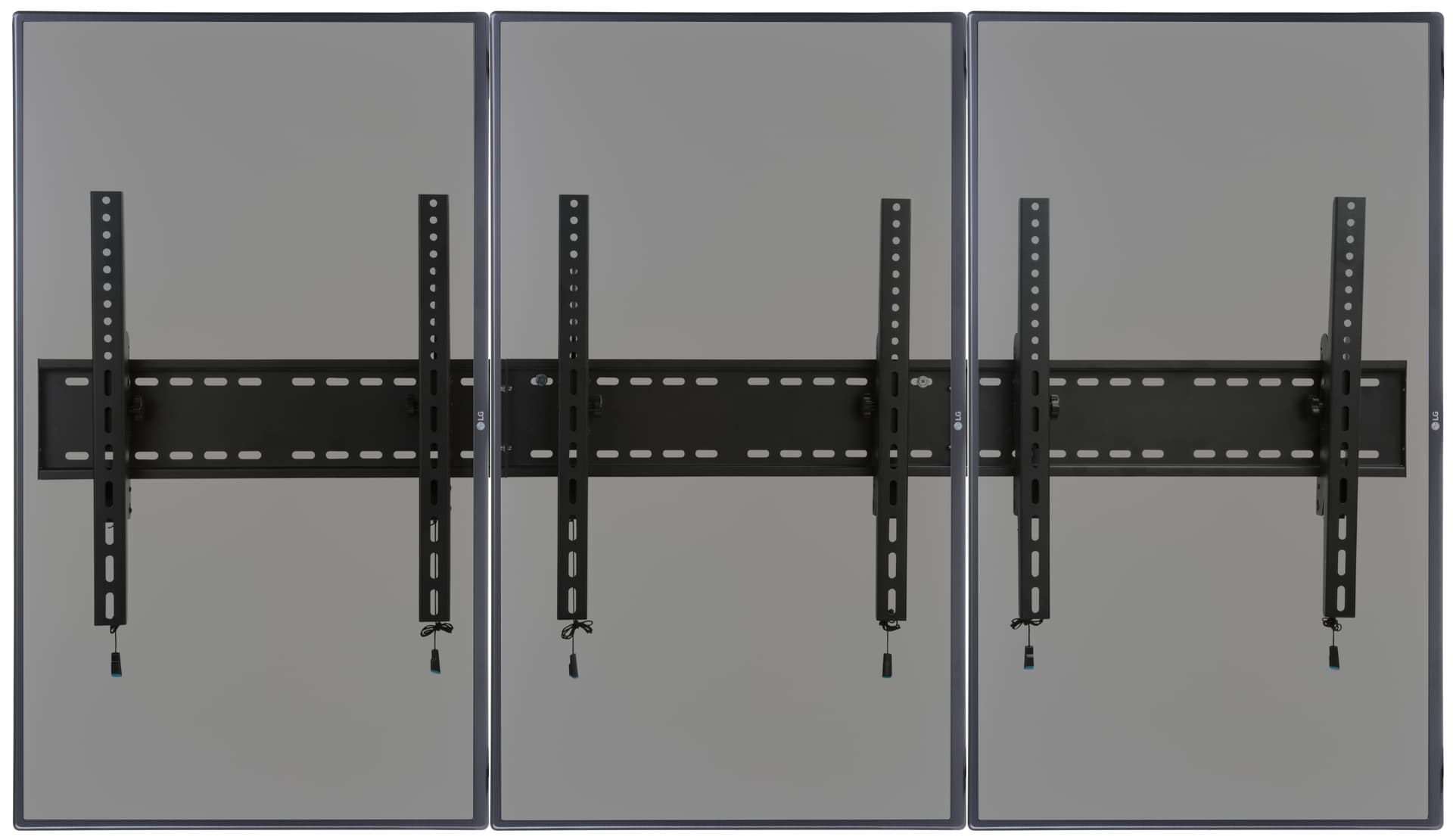 3-Monitor Wall Portrait TV Mount | With Release Cables | Displays2Go