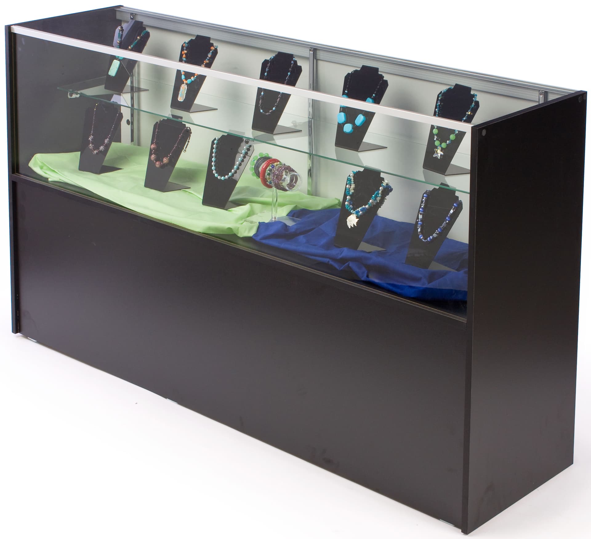 Black Melamine Showcases - Storage Cabinet w/ Half Vision | Displays2Go