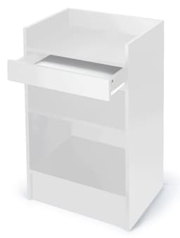 Solid White Register Stand | 24" Cash Wrap | Displays2Go