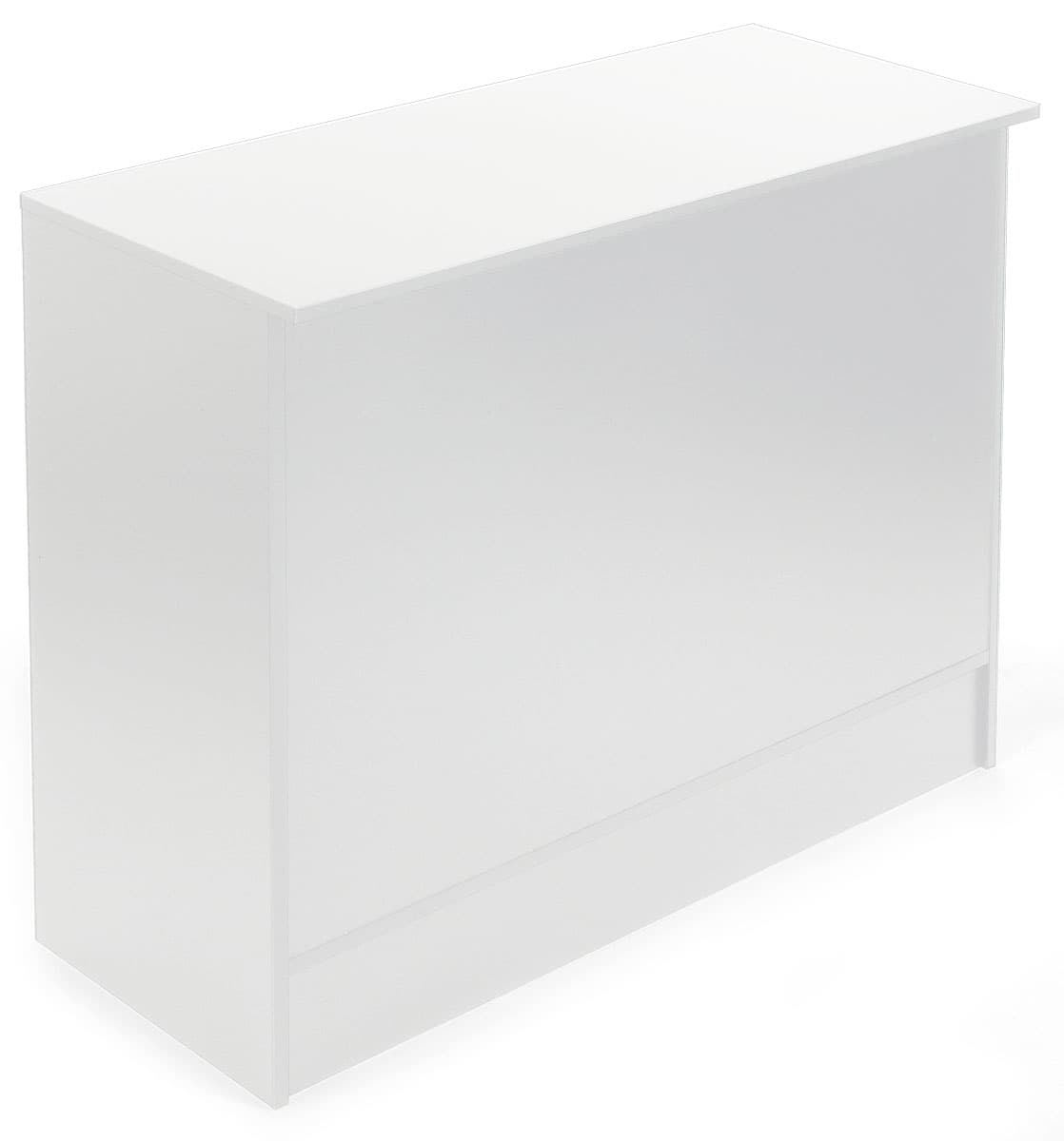 48" White Store Counter | 5 Storage Compartments | Displays2Go