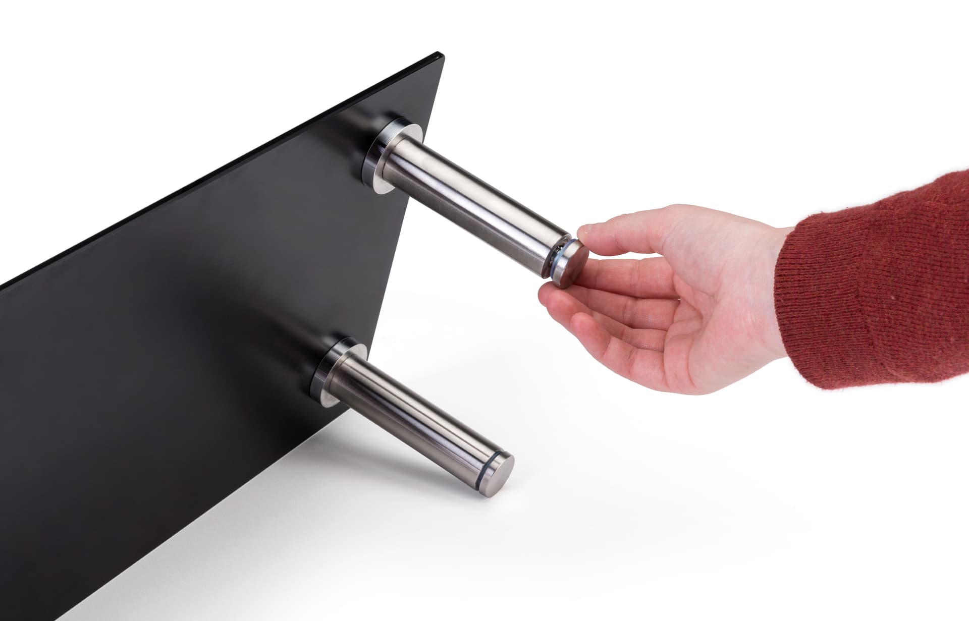 Black Glass Desk Riser | 19" x 9" Surface Area | Displays2Go