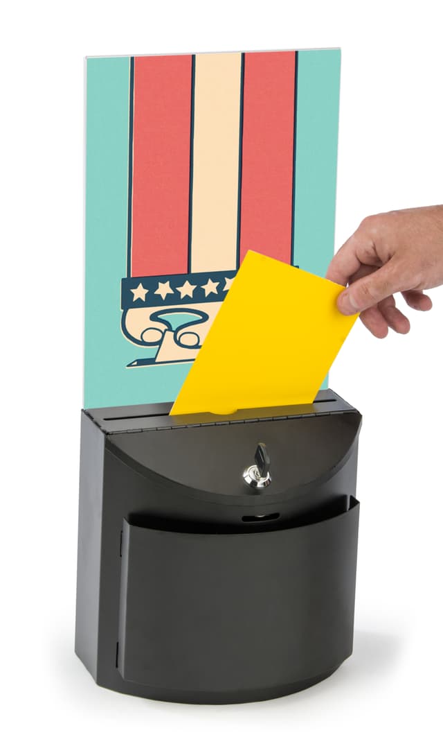Black Ballot Box with Graphics Holder | Slide-in Acrylic Frame ...