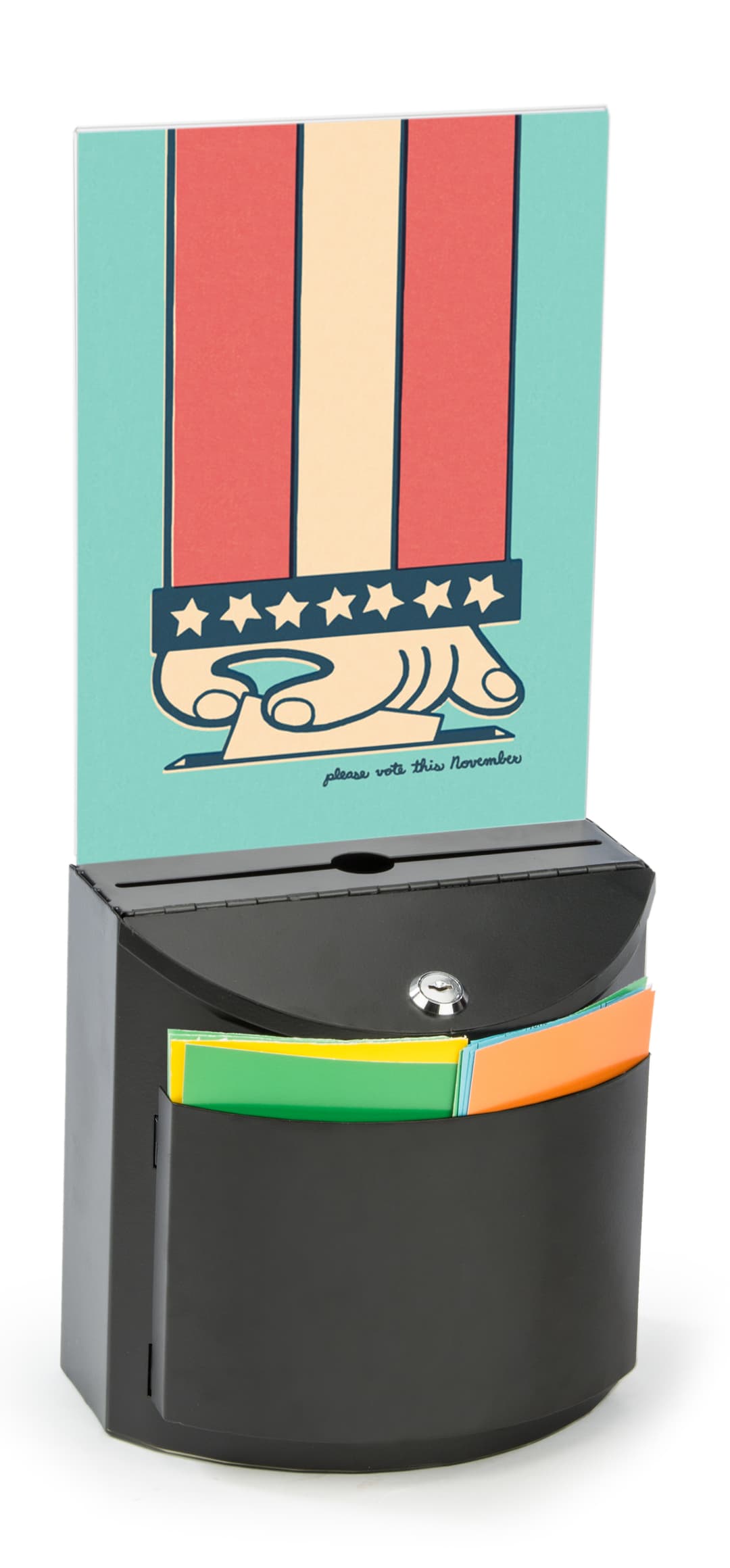 Black Ballot Box with Graphics Holder | Slide-in Acrylic Frame ...