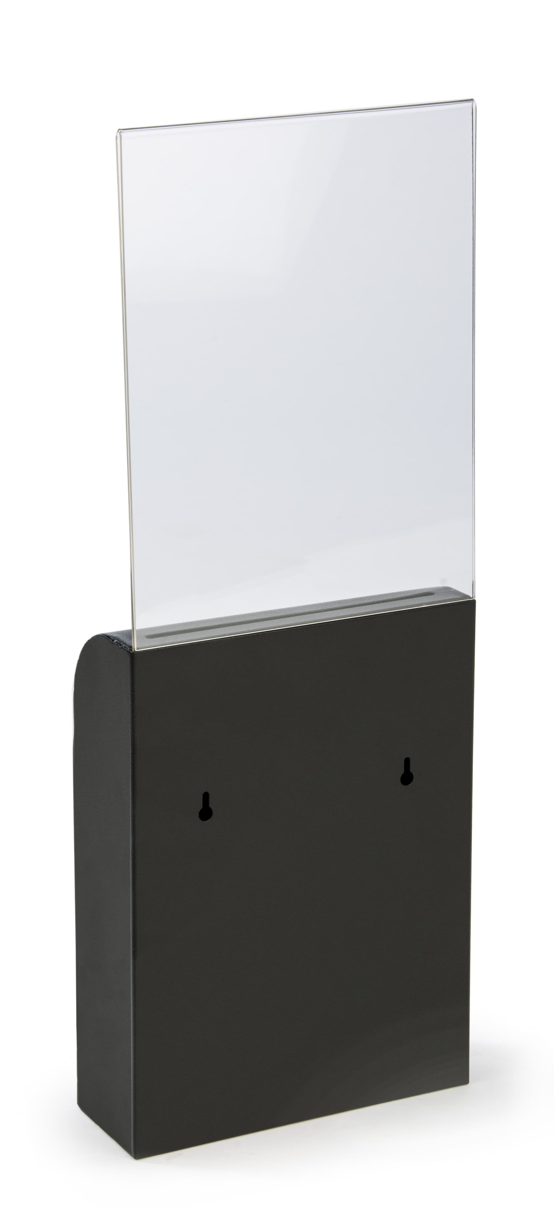 Black Wall Mount Document Box | Slide-in Acrylic Sign Holder | Displays2Go