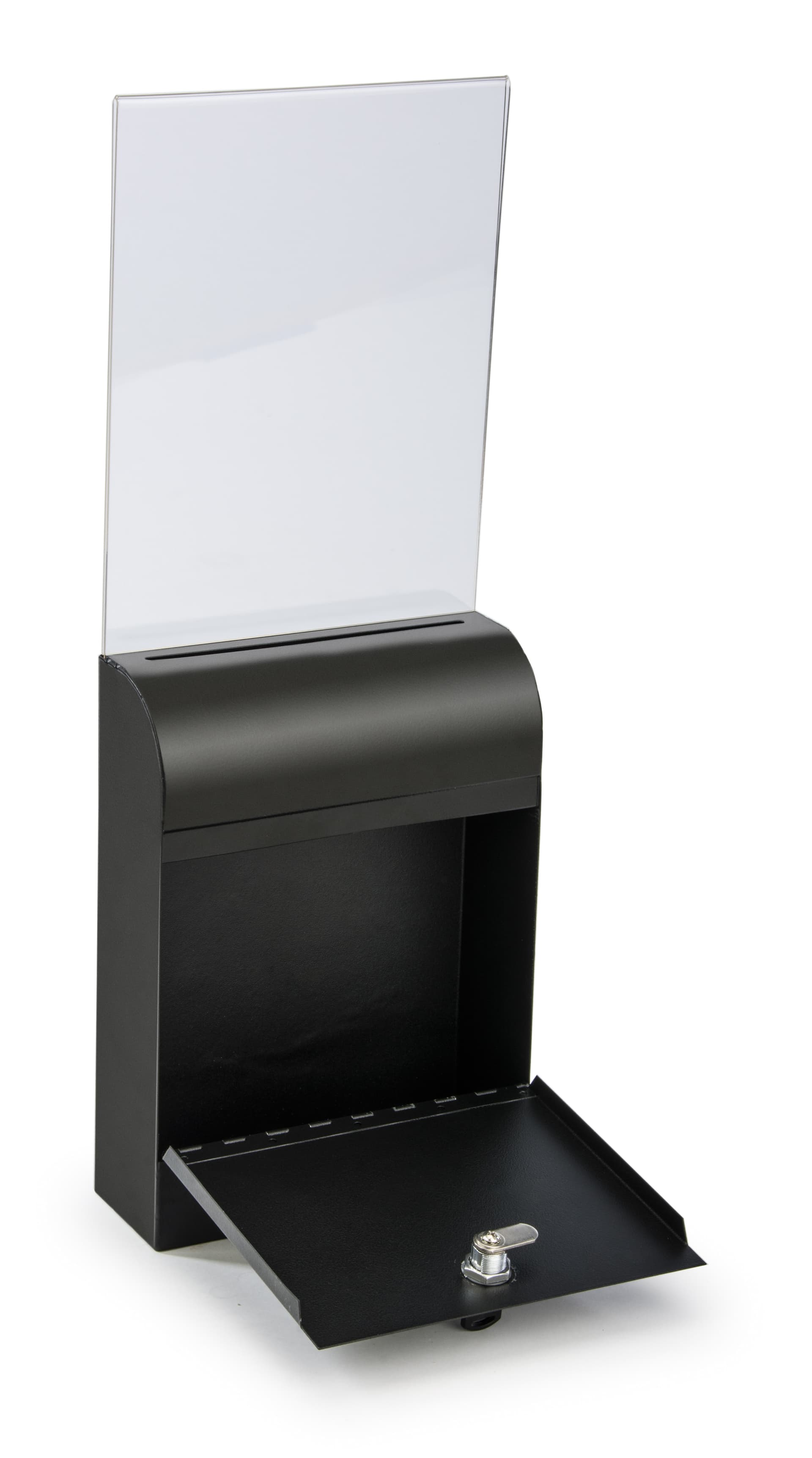 Black Wall Mount Document Box | Slide-in Acrylic Sign Holder | Displays2Go
