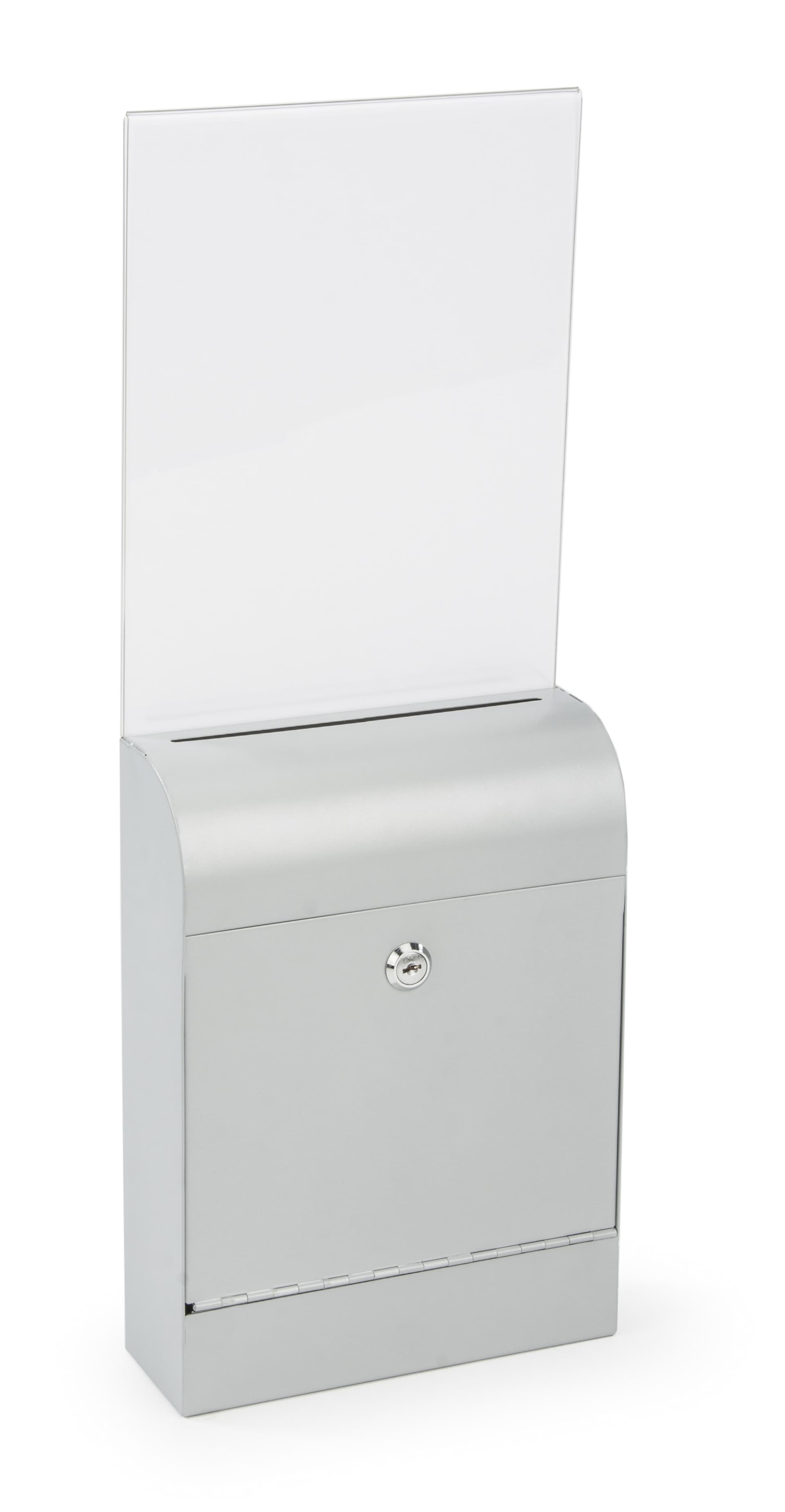 Silver Wall Mount Document Box | 8” x 11” Acrylic Sign Holder | Displays2Go