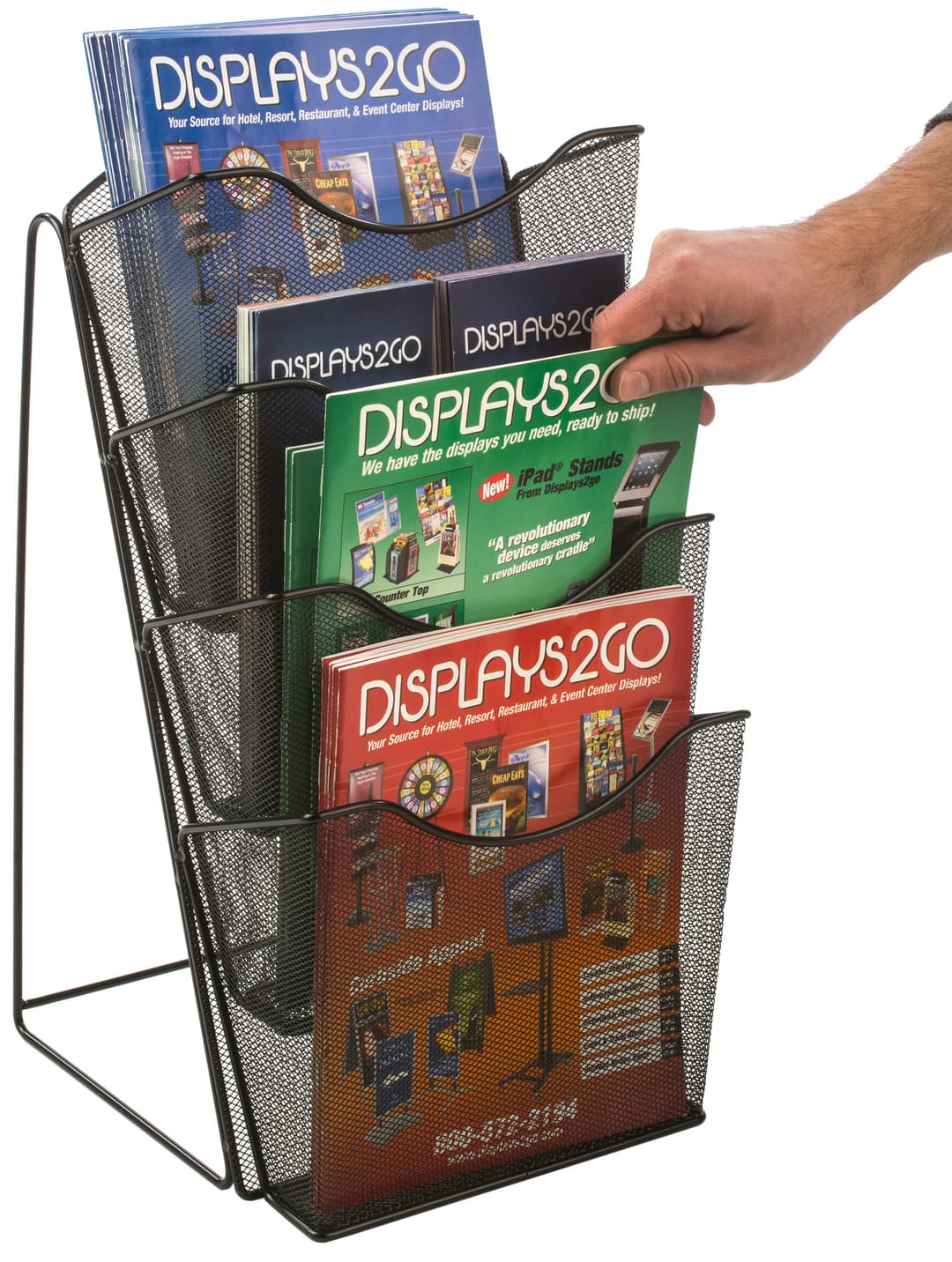 Mesh Counter Magazine Rack | Steel Wire | Displays2Go