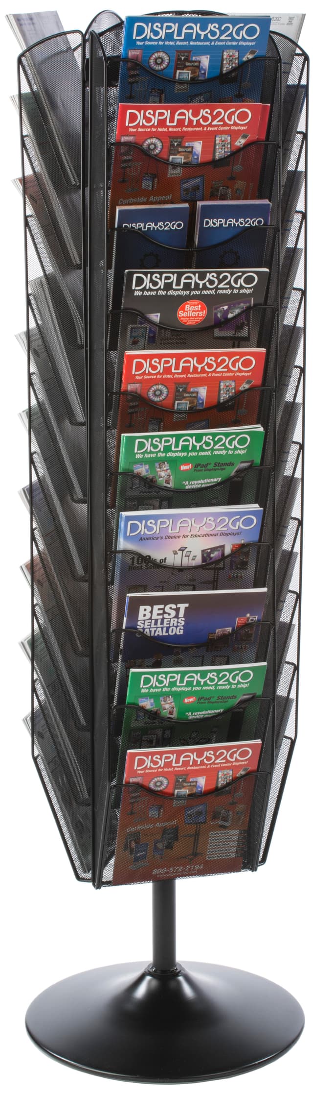 Revolving Mesh Brochure Stand | Weighted Base | Displays2Go