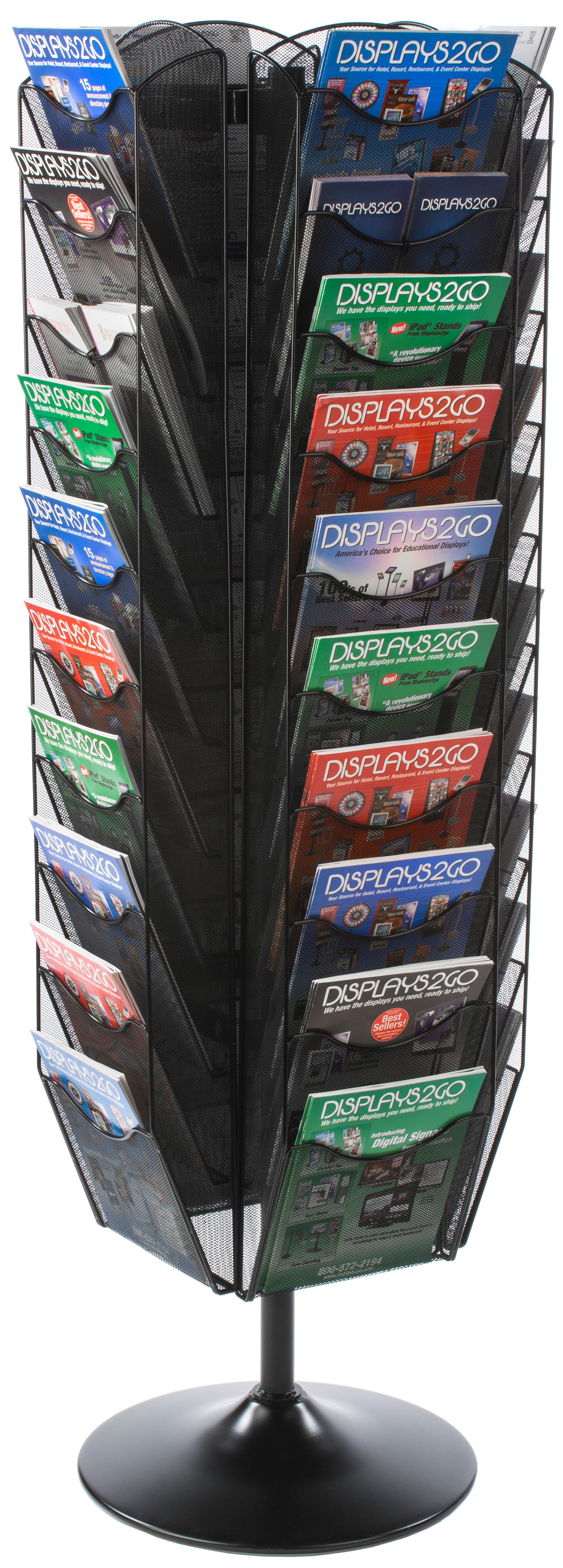 Rotating Mesh Literature Stand | 40 or 80 Pockets | Displays2Go