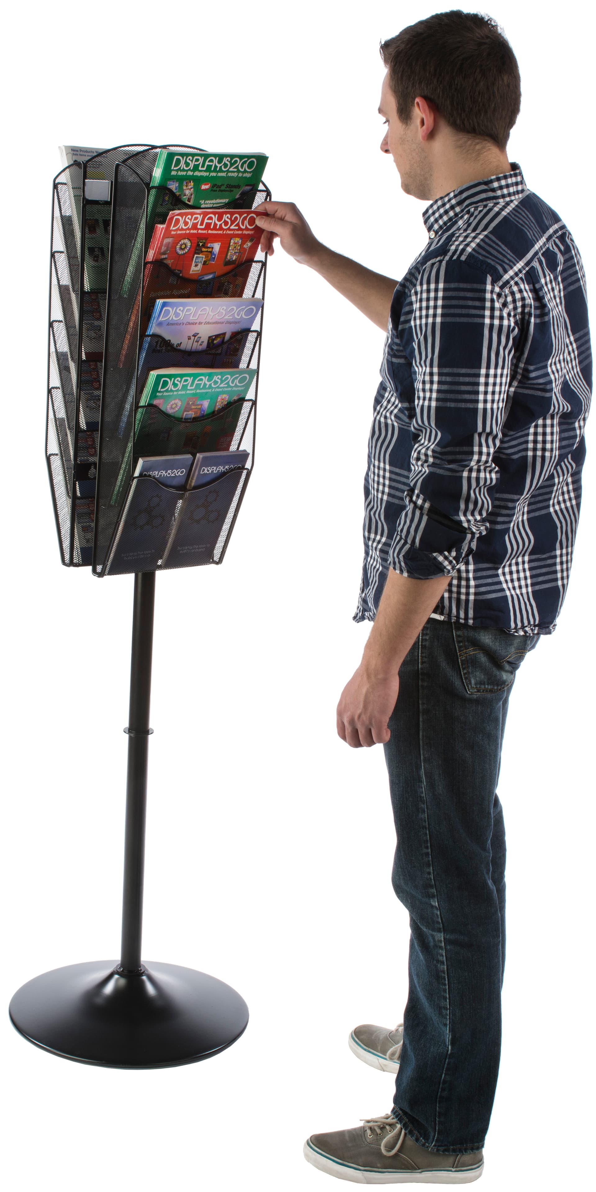 Rotating Mesh Magazine Display | Double Sided | Displays2Go