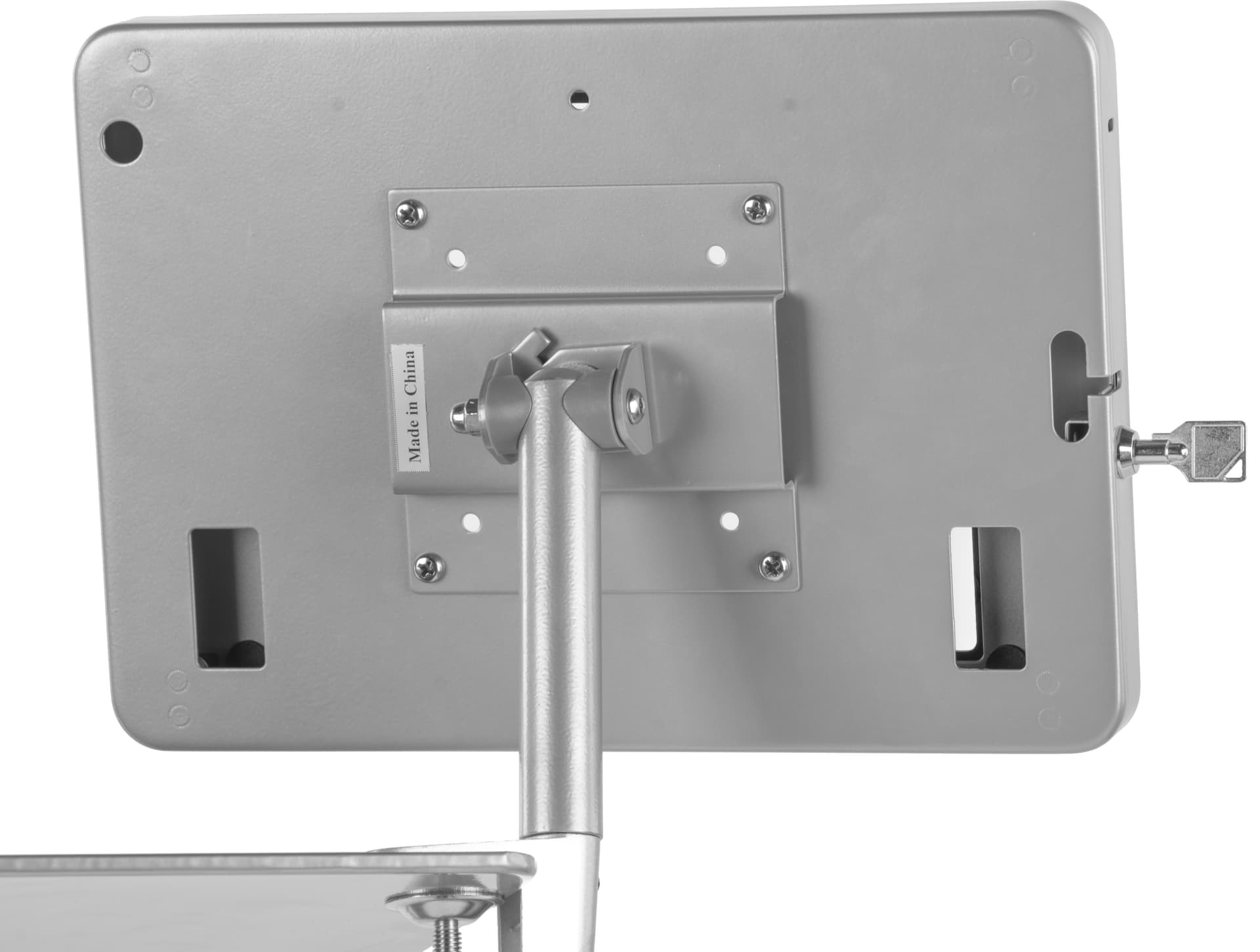 iPad Floor Lectern | Silver Truss Stand & Clamping Enclosure | Displays2Go