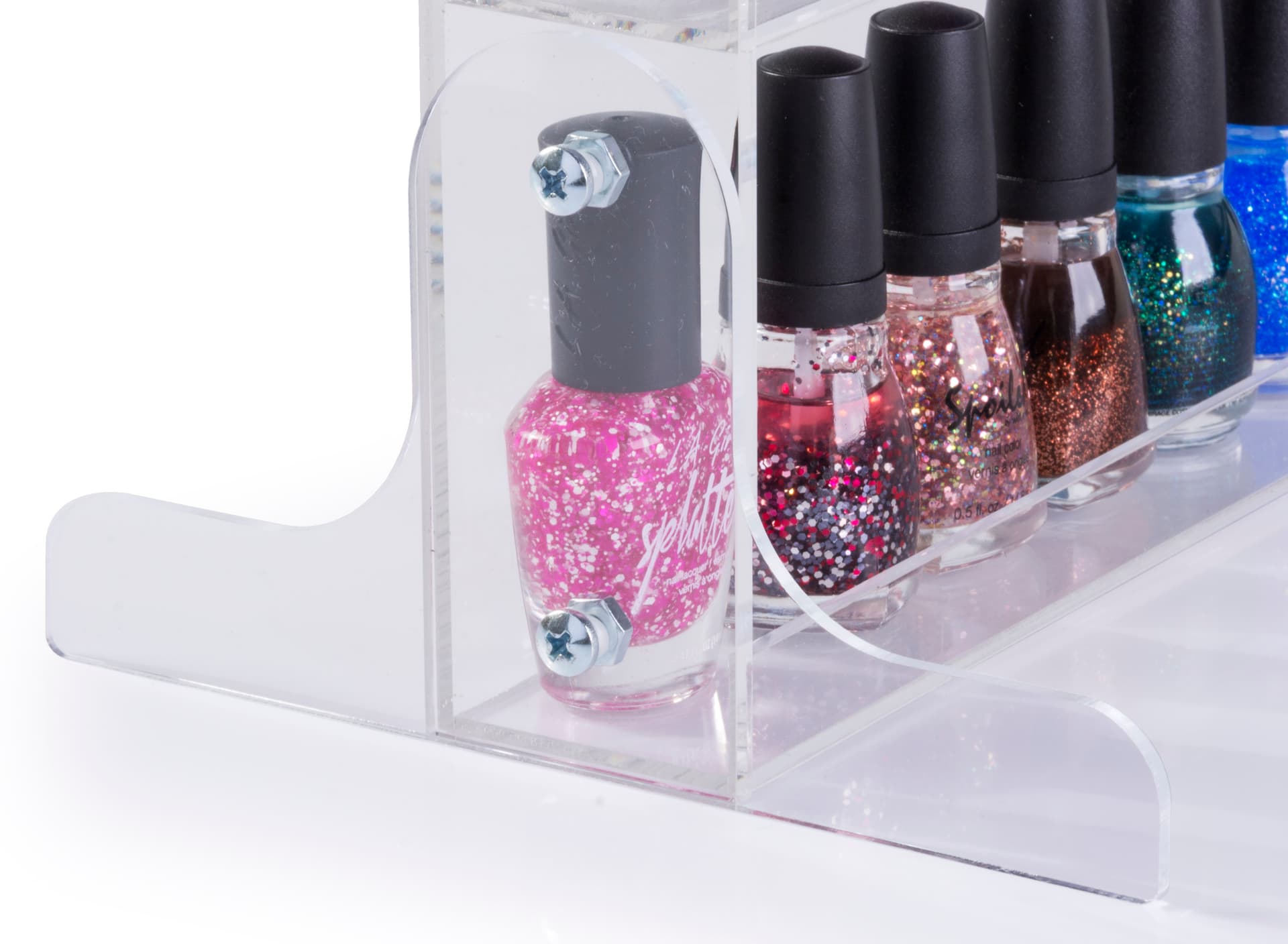 Nail Polish Rack | Acrylic Stand & Wall Mount Manicure Bottle Storage ...