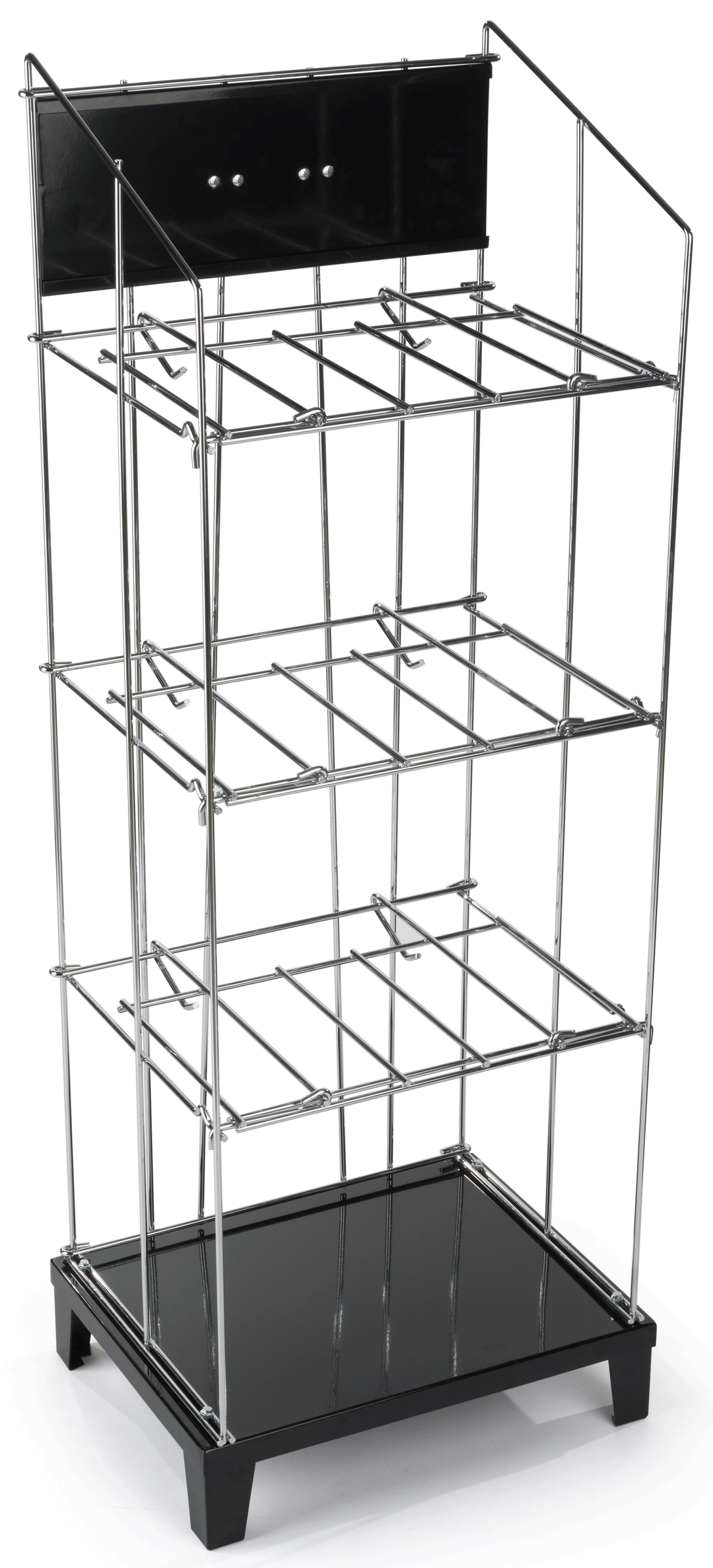 Wire Newspaper Floor Rack | (3) Removable Shelves | Displays2Go