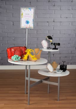 Modern Display Table | 3 Round Tabletops | Displays2Go