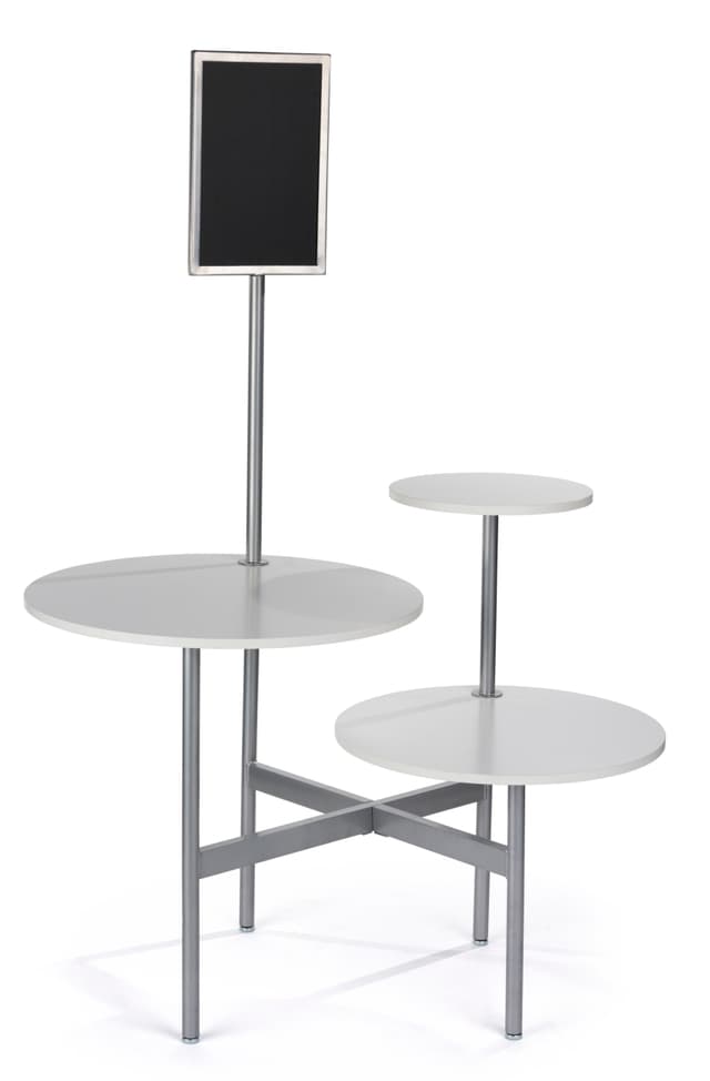 Modern Display Table | 3 Round Tabletops | Displays2Go