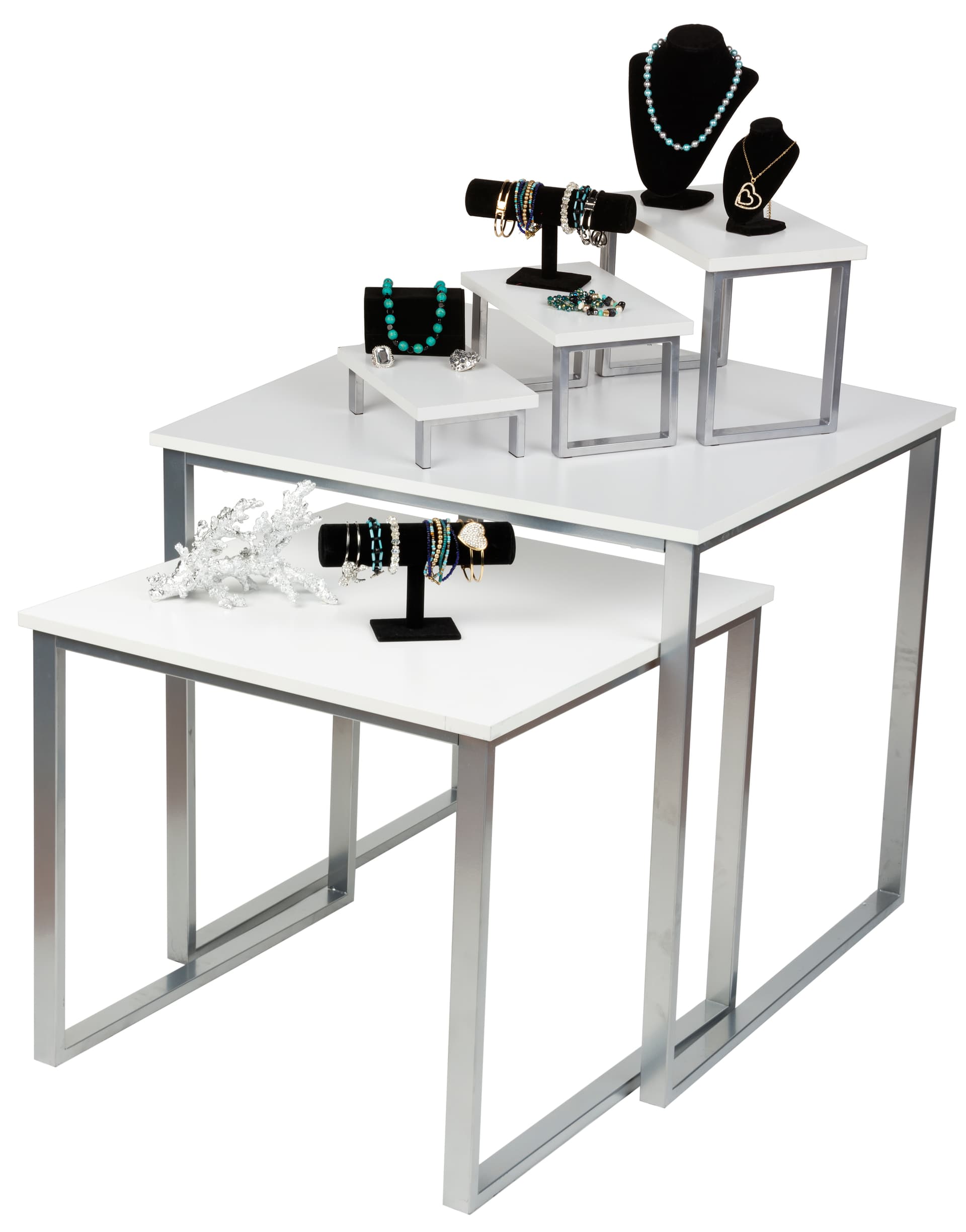Displays Tables and Risers Set | Anti-Slip Padding | Displays2Go
