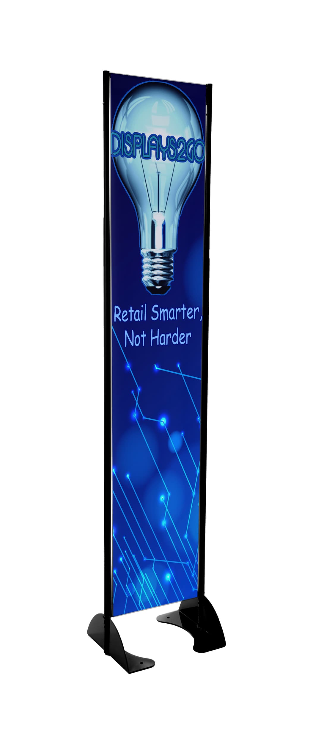 16” x 72” Black Permanent Banner Stand | With Two Sided Graphic ...