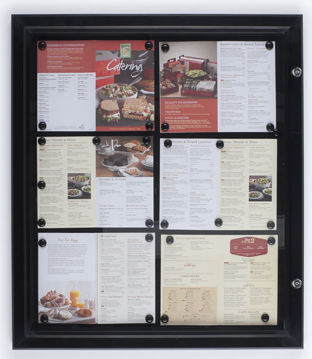 Restaurant Menu Case | Magnetic Surface With Locking Cabinet | Displays2Go
