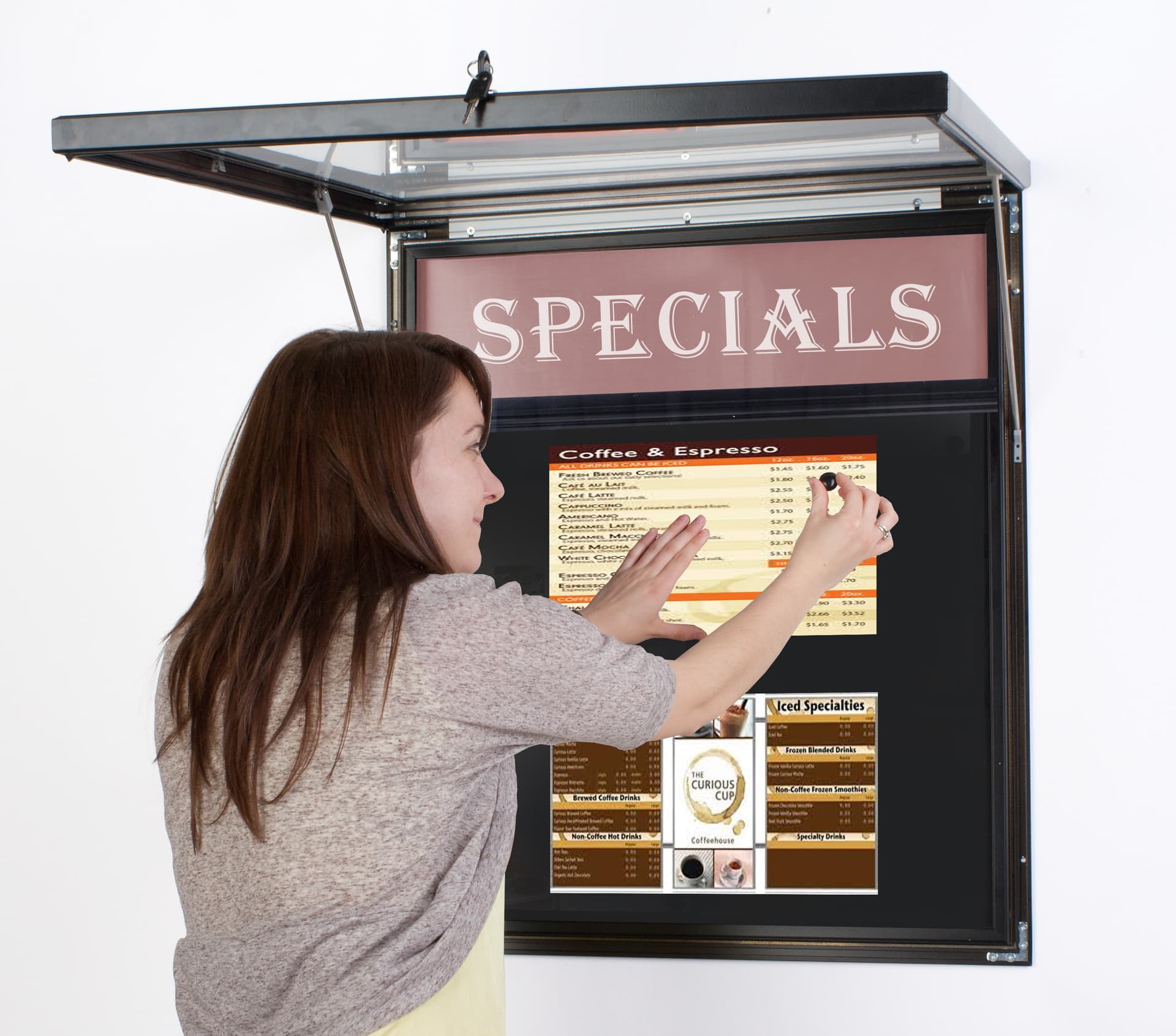 Menu Case | Magnetic Backing, Custom Header Area | Displays2Go