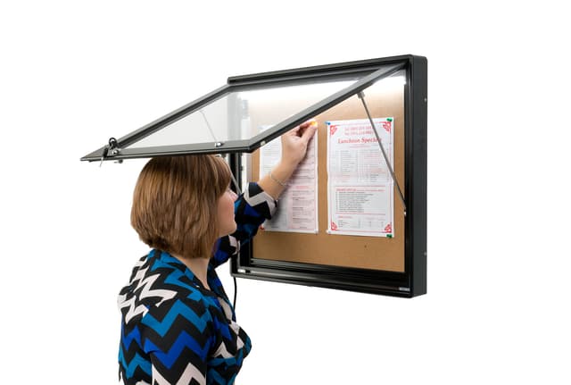 Waterproof LED Menu Corkboard | Outdoor Rated Locking Display | Displays2Go