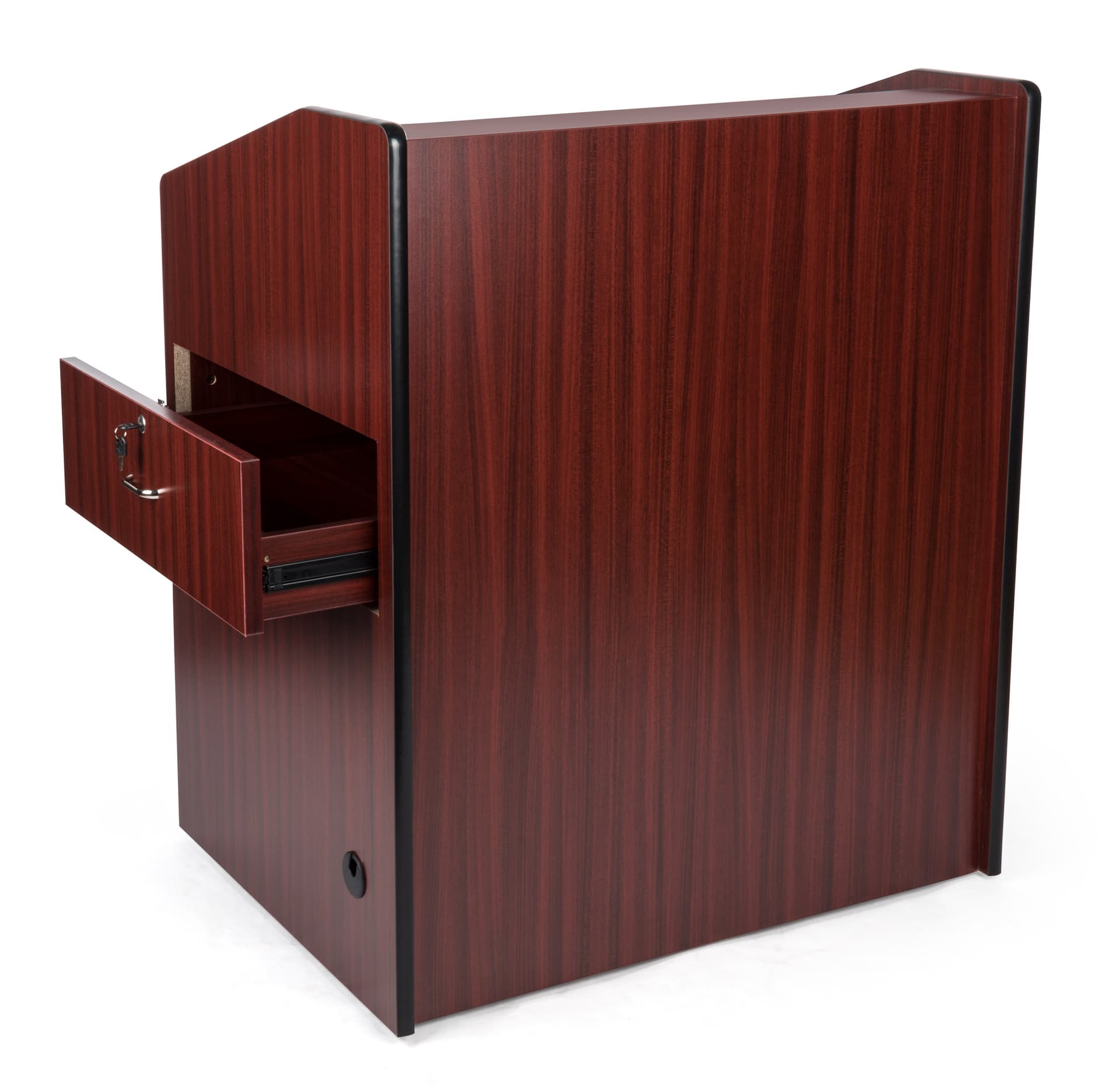 Presentation Podium with Locking Cabinet | Rich Mahogany Laminate ...