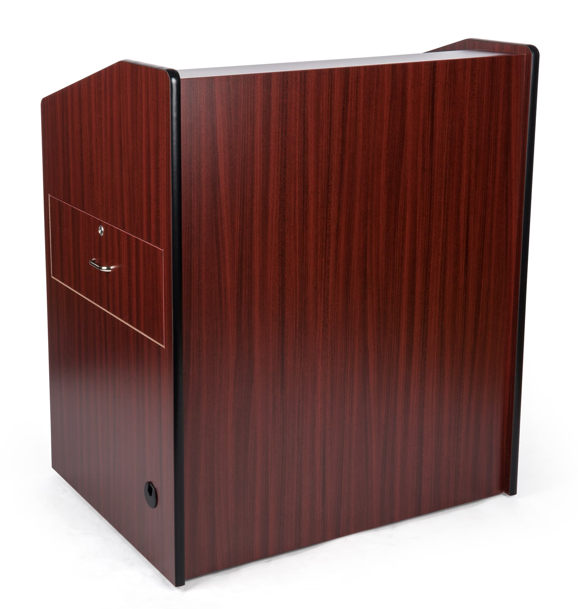 Presentation Podium with Locking Cabinet | Rich Mahogany Laminate ...