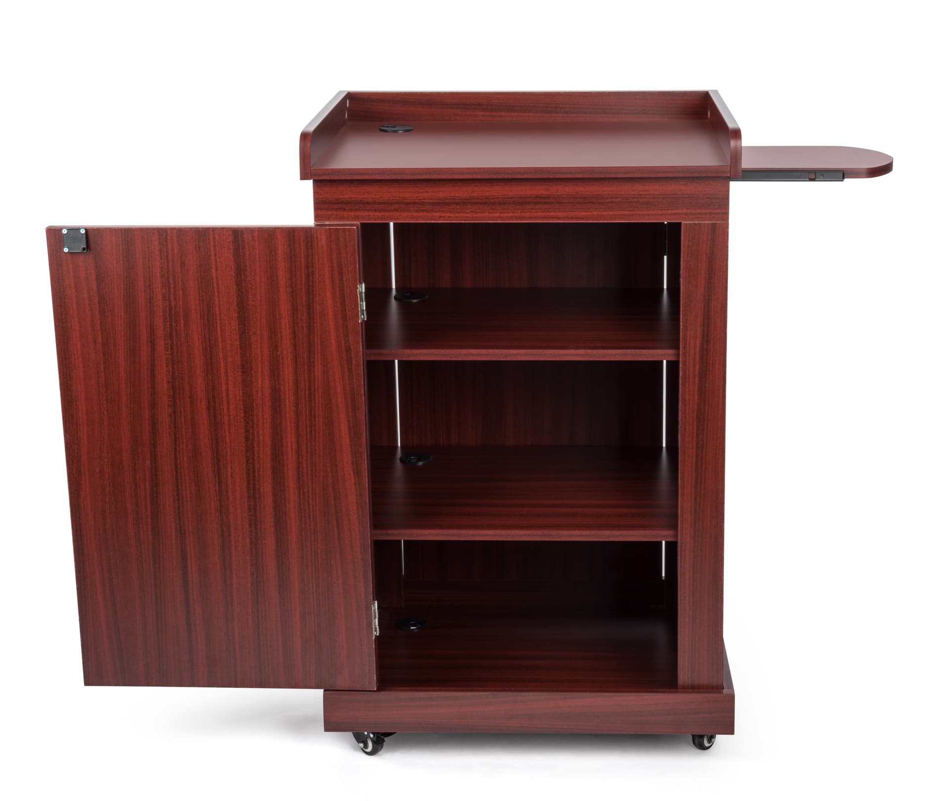 Lecture Podium with Cabinet | Mahogany Finish | Displays2Go