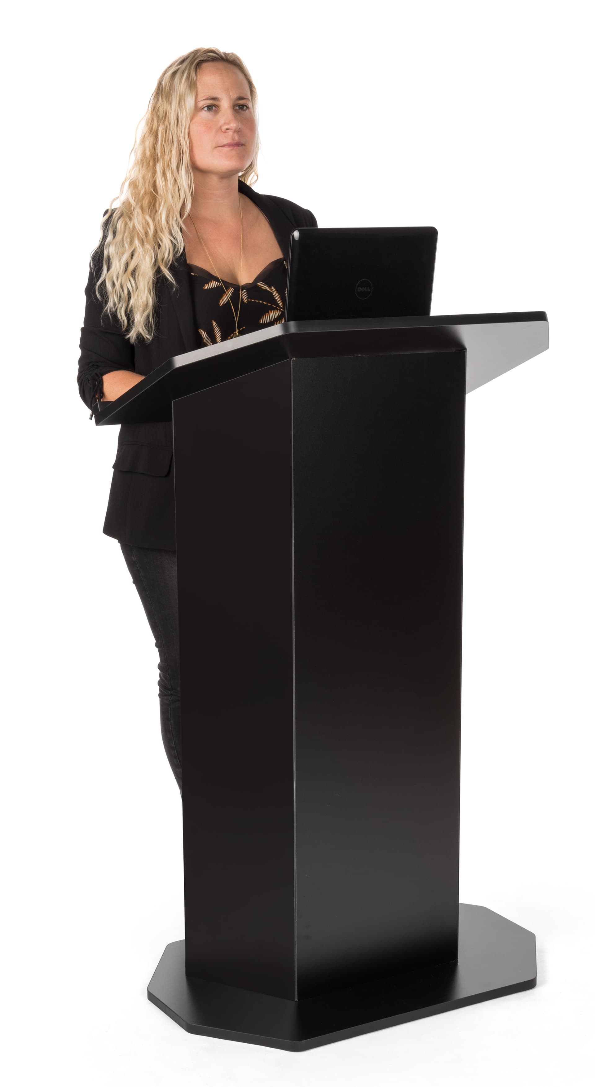 Black Economy Pulpit | Ships Flat | Displays2Go