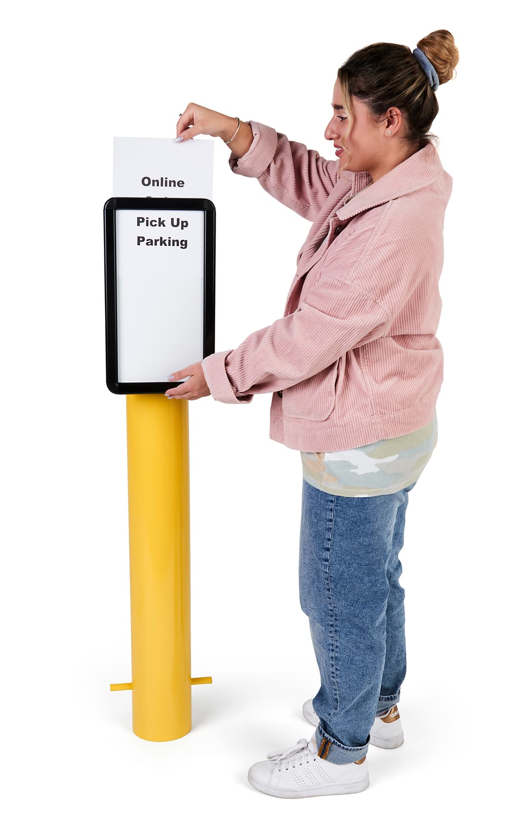 Bollard Mount Sign Frame | Exterior Signage for Safety Posts | Displays2Go