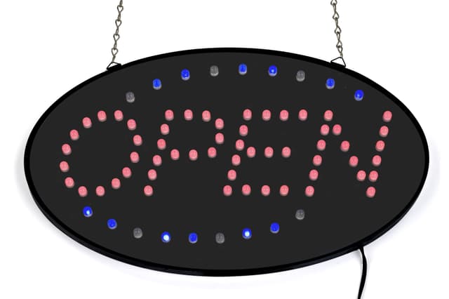 Red & Blue Open LED Sign | Flashing Animation Attracts Customers ...