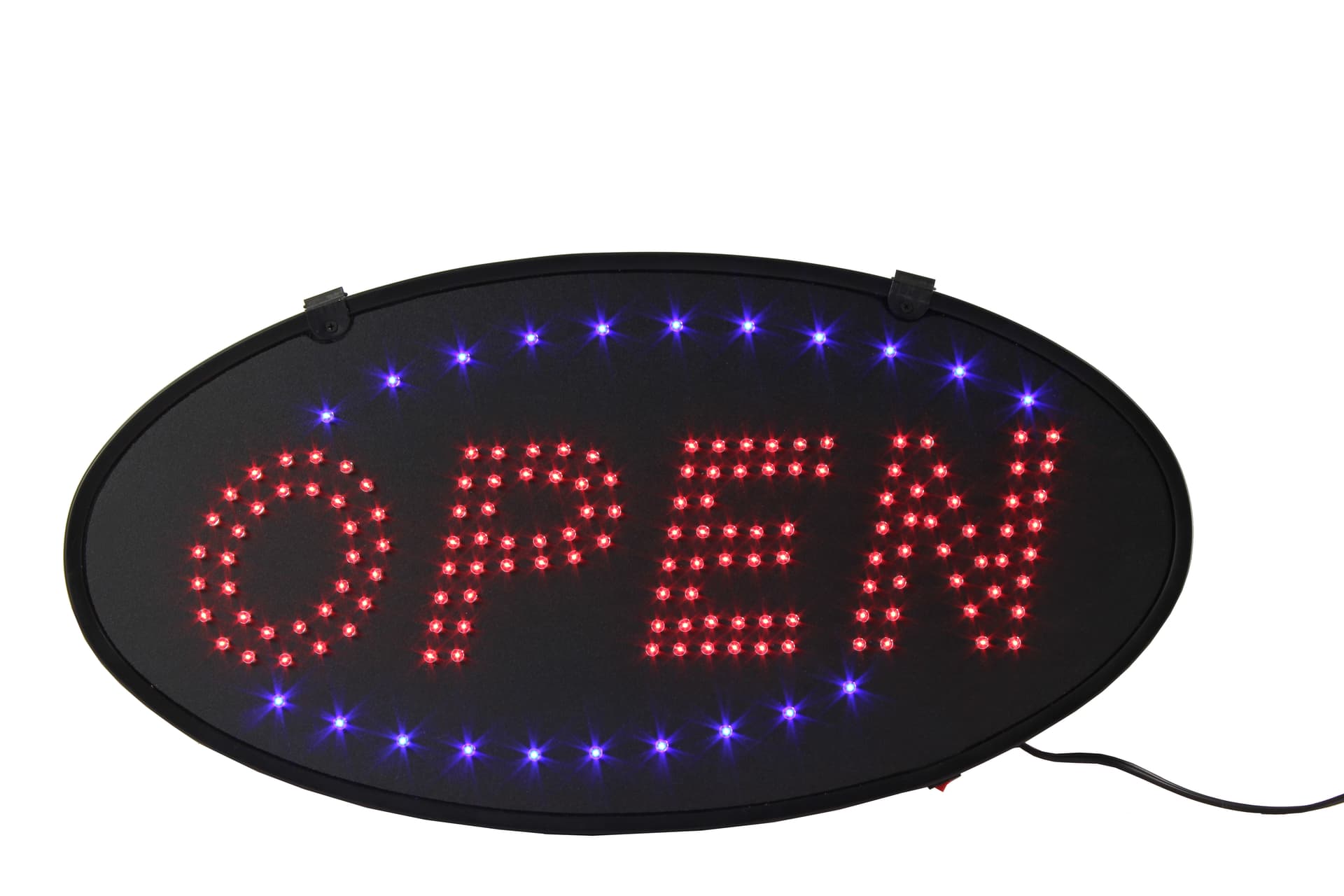 LED Open Sign | Oval Flashing Blue & Red Animation | Displays2Go