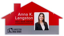 22" x 28" Hanging Custom Shaped Signage | Double-Sided Design | Displays2Go